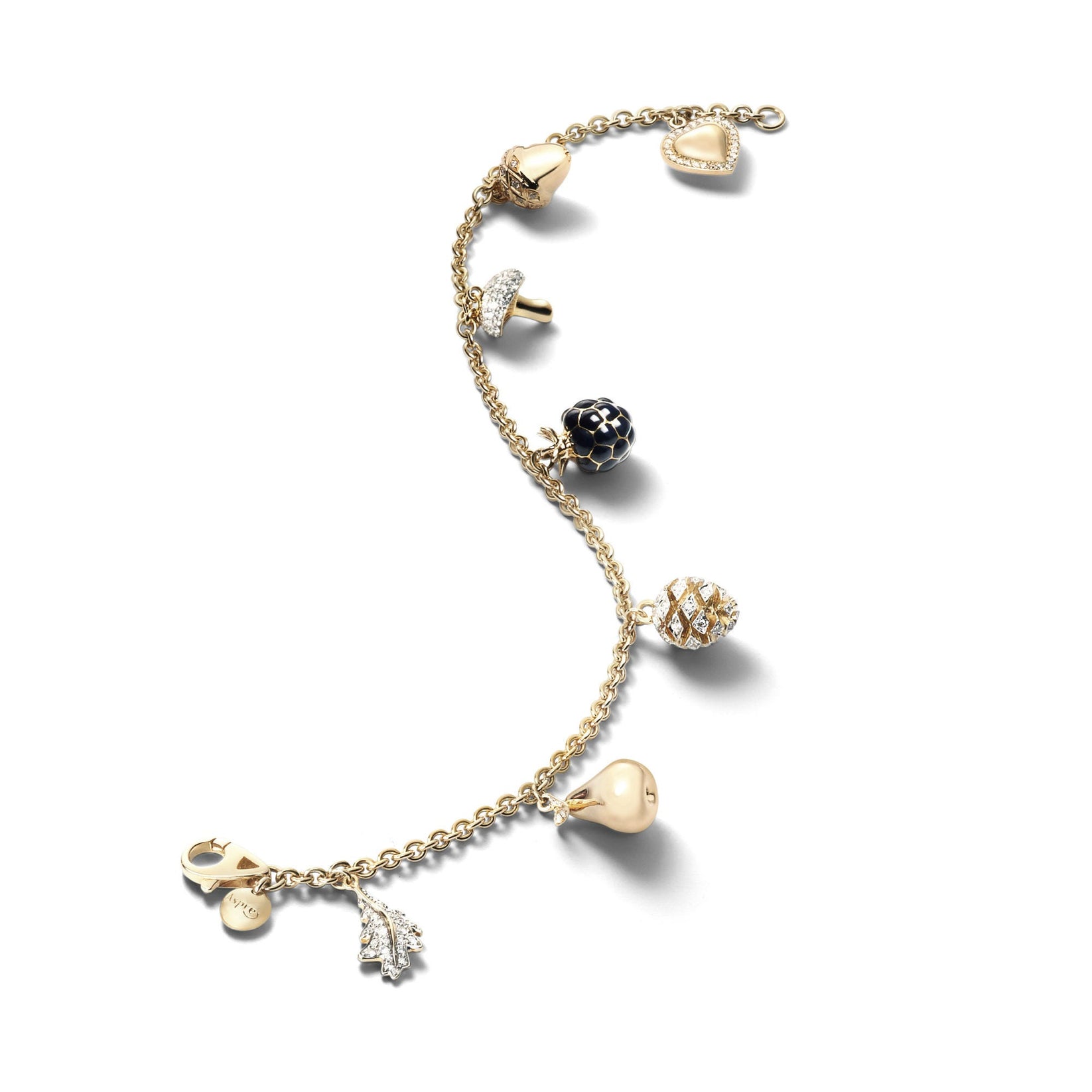 Woodland Mini Charm Bracelet in 18ct Yellow Gold – Asprey London